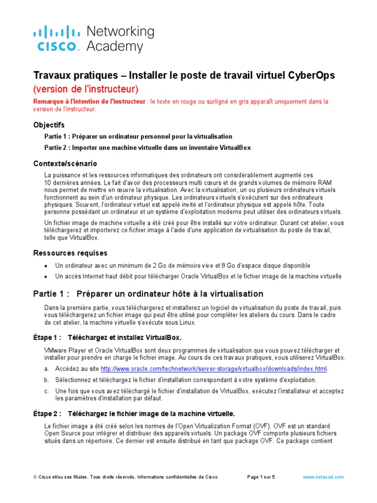 1.1.1.4 Lab - Installing The CyberOps Workstation Virtual Machine - ILM | PDF | Virtualisation ...