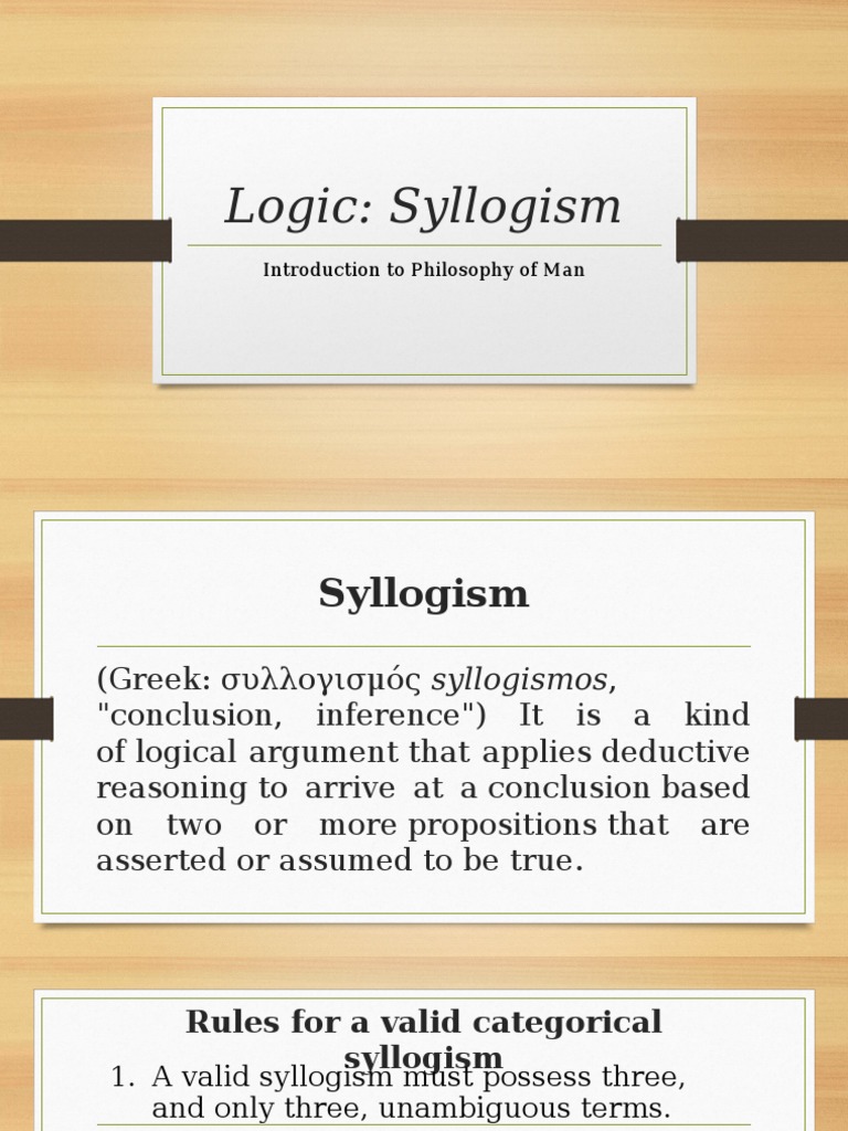 Logic: Syllogism: Introduction To Philosophy of Man | PDF | Semantics ...