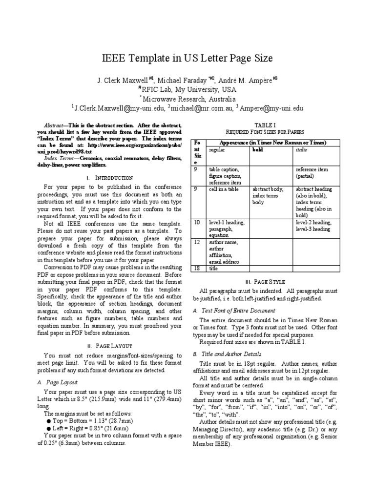 IEEE Template | PDF | Page Layout | Written Communication