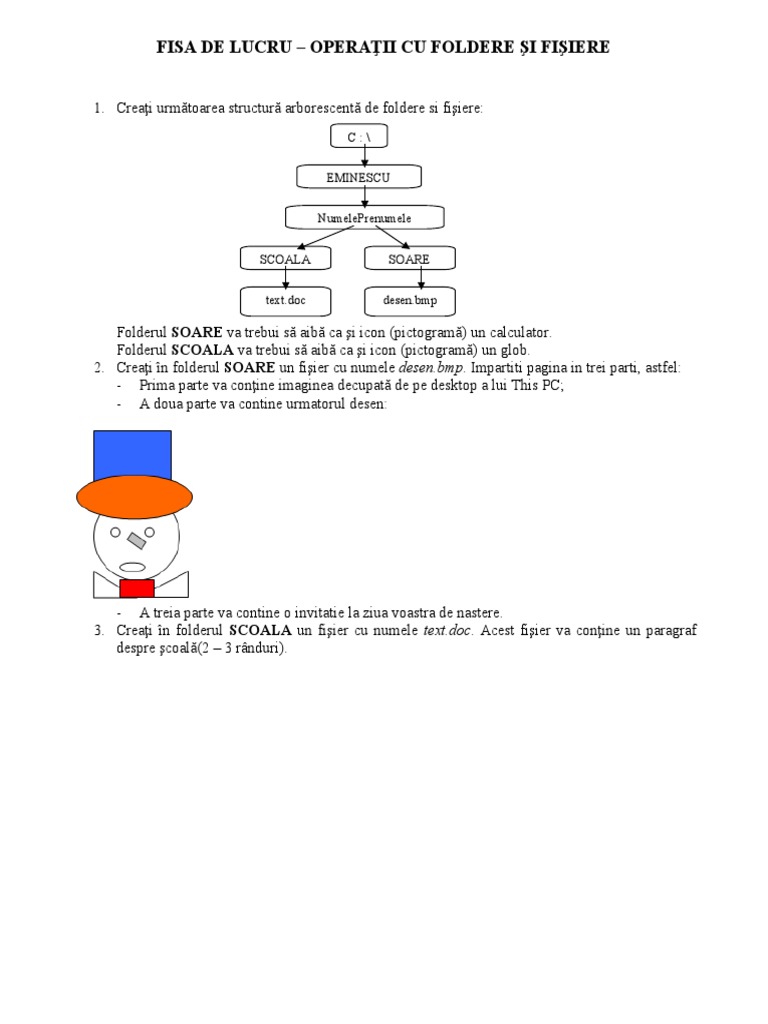 Fisa de Lucru - Operatii Cu Foldere Si Fisiere | PDF