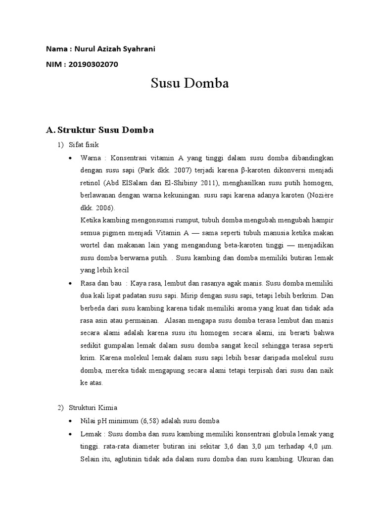 Struktur dan Manfaat Susu Domba | PDF