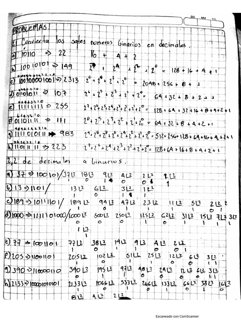 Ejecicios Capitulo 2 Sistemas y Codigos Numericos de Sistemas Digitales ... Ejecicios Capitulo 2 Sistemas y Codigos Numericos de Sistemas Digitales ...