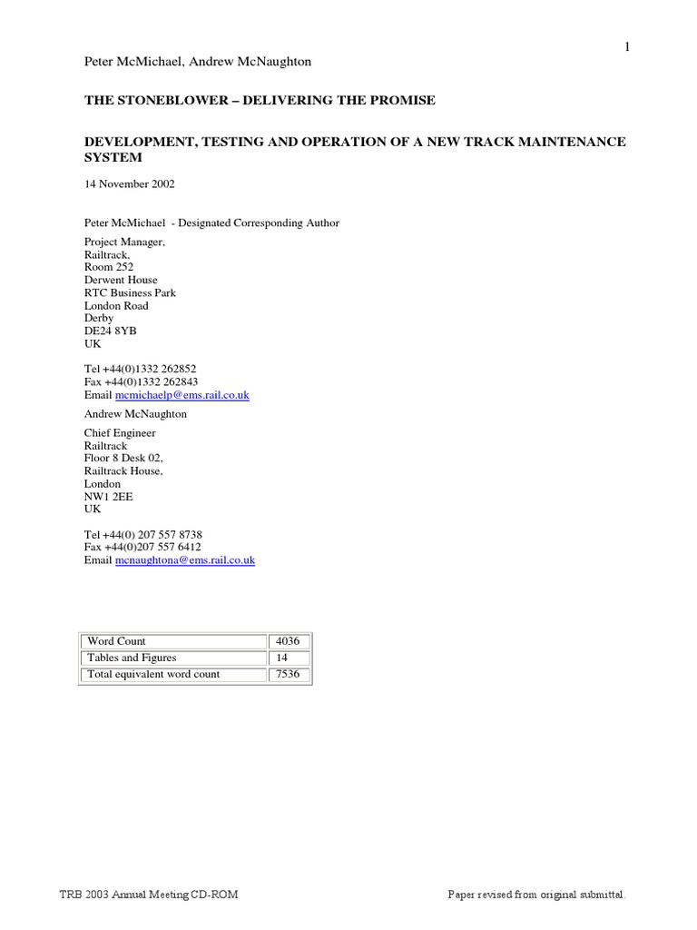 Stone Blower | PDF | Track (Rail Transport) | Rail Transport