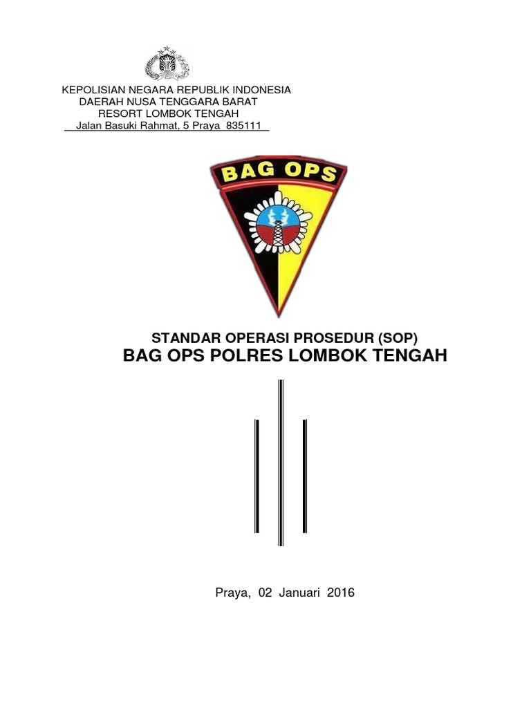 SOP Bag Ops Polres Lombok Tengah | PDF | Pengelolaan Keuangan & Uang ...