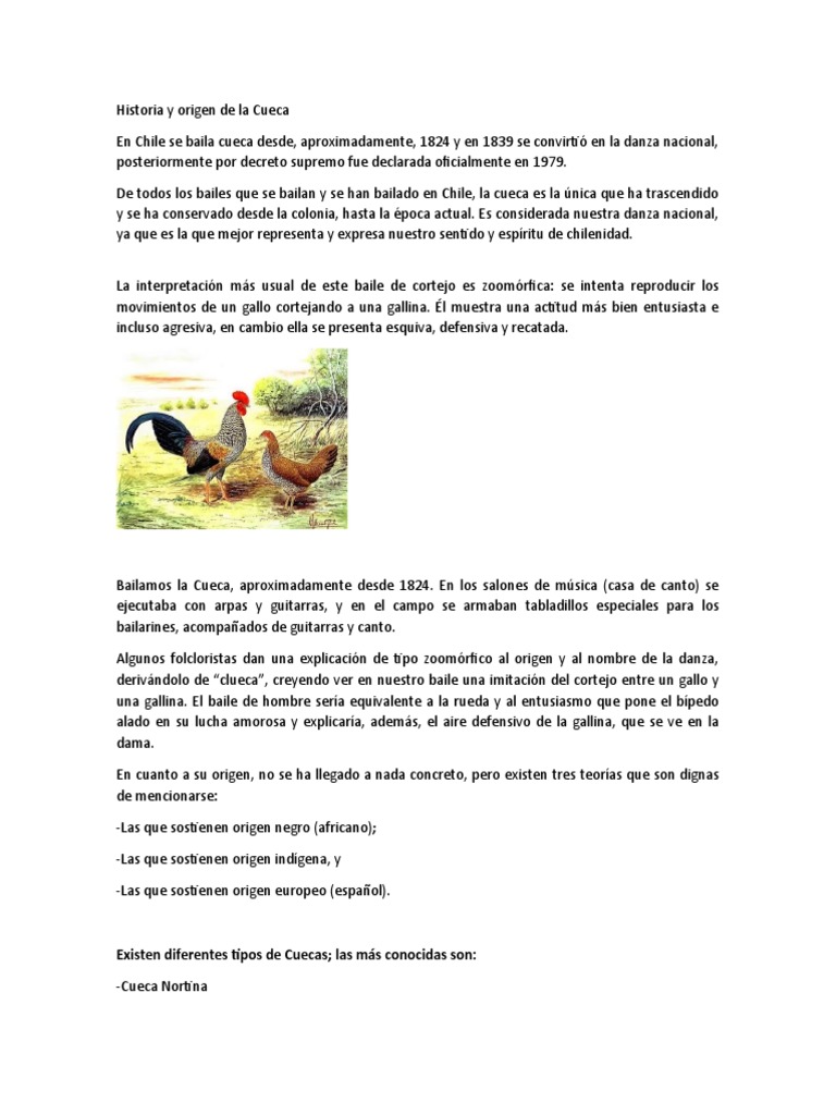 Origen e Historia de la Cueca Chilena | PDF | Bailes | Las artes escénicas
