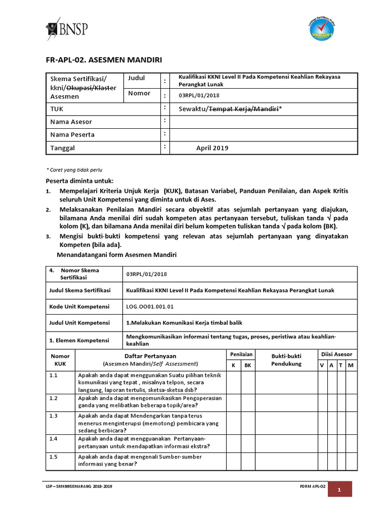 Form APL 02 JADi LO YA PDF | PDF | Komputer