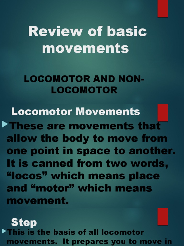 Review of Basic Movements: Locomotor and Non-Locomotor | Download Free ...