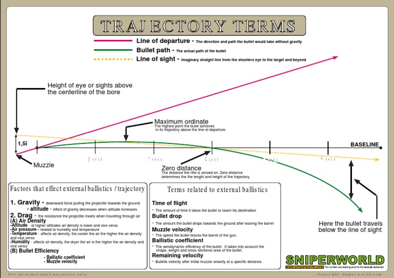 Trajectory Terms: Bullet Path - Line of Departure | PDF | Bullet | Flight