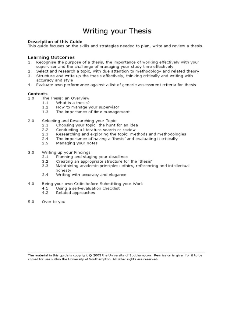 How To Write Your Thesis | PDF | Thesis | Essays