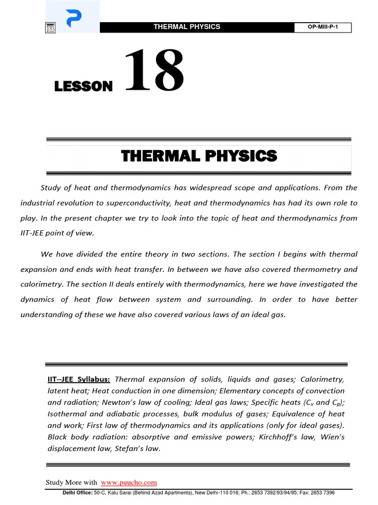Brilliants Thermal Physics PDF | Download Free PDF | Thermal Expansion ...
