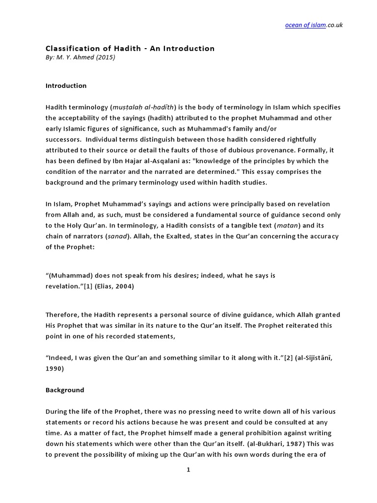 Classification of Hadith (2015) | PDF