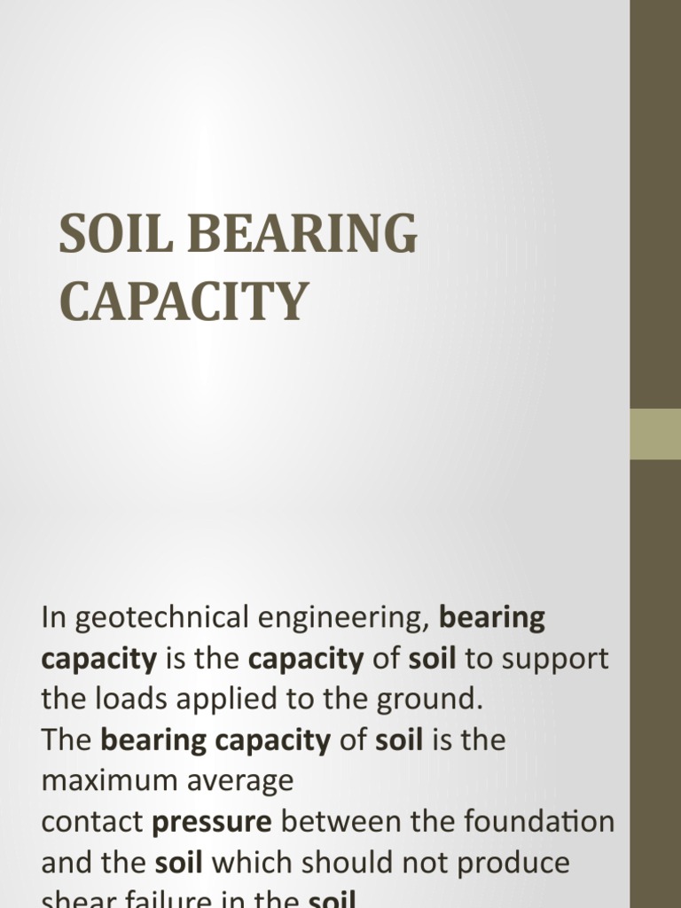 Soil Bearing Capacity Analysis and Tests | PDF | Natural Materials ...