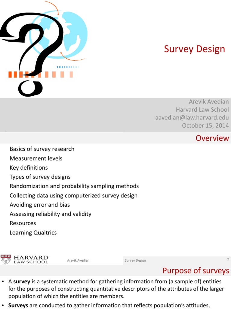 Survey Design: Arevik Avedian Harvard Law School Aavedian@law - Harvard ...