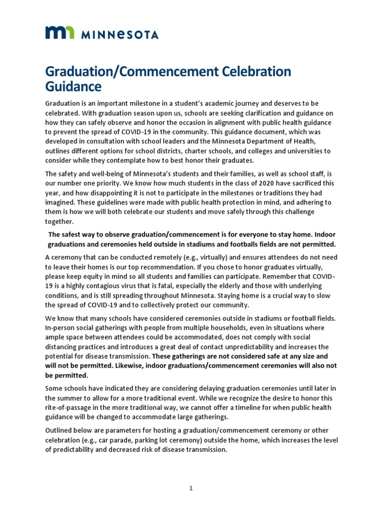 2020 School Graduation Guidance in Minnesota | Download Free PDF ...