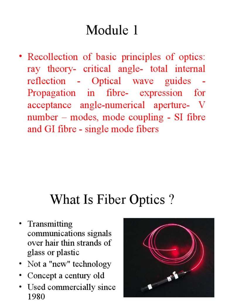 OFC Module 1 | PDF | Optical Fiber | Waveguide