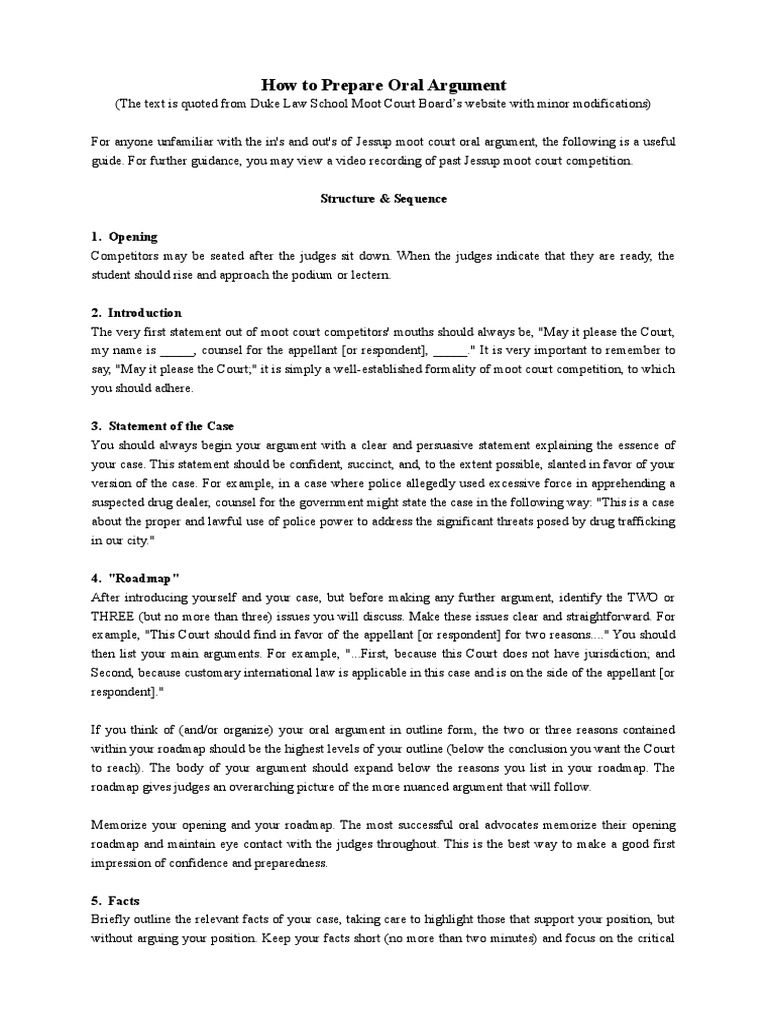 How To Prepare Oral Argument | PDF