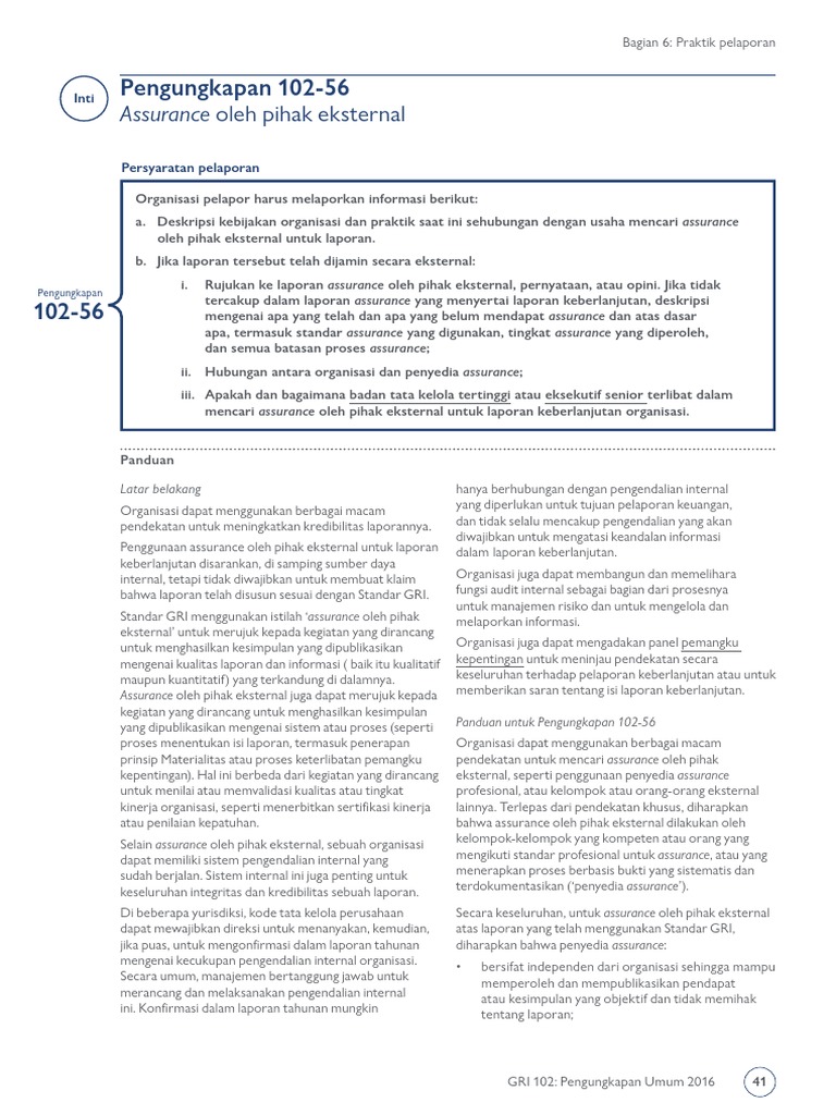 GRI 102-56 (Assurance Oleh Pihak Eksternal) | PDF