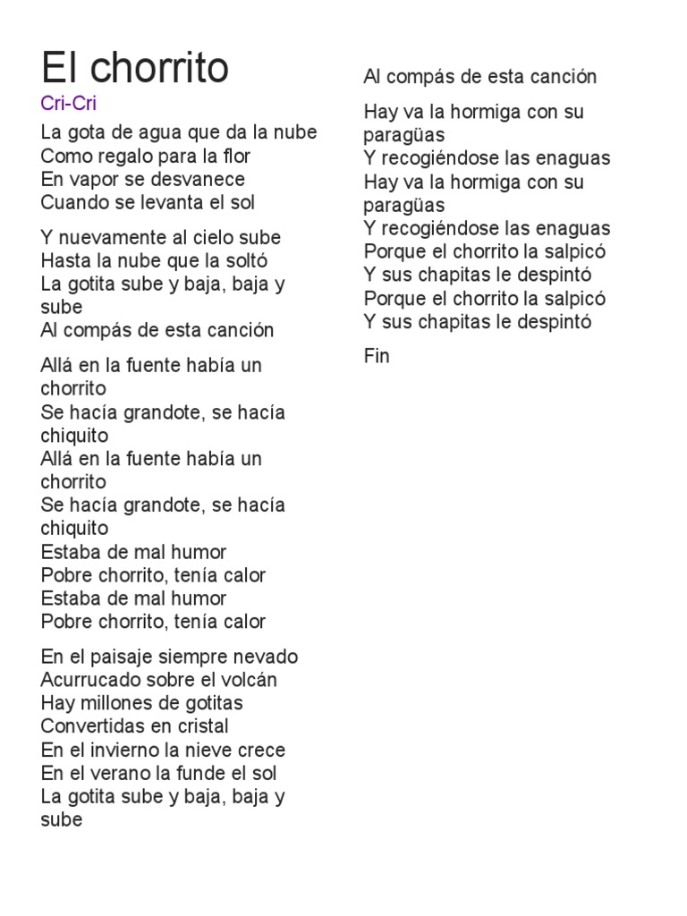 El Chorrito | PDF
