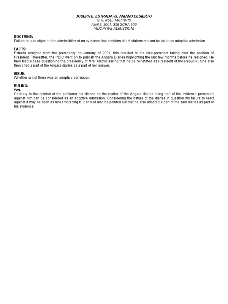 JOSEPH E. ESTRADA vs. ANIANO DESIERTO | PDF