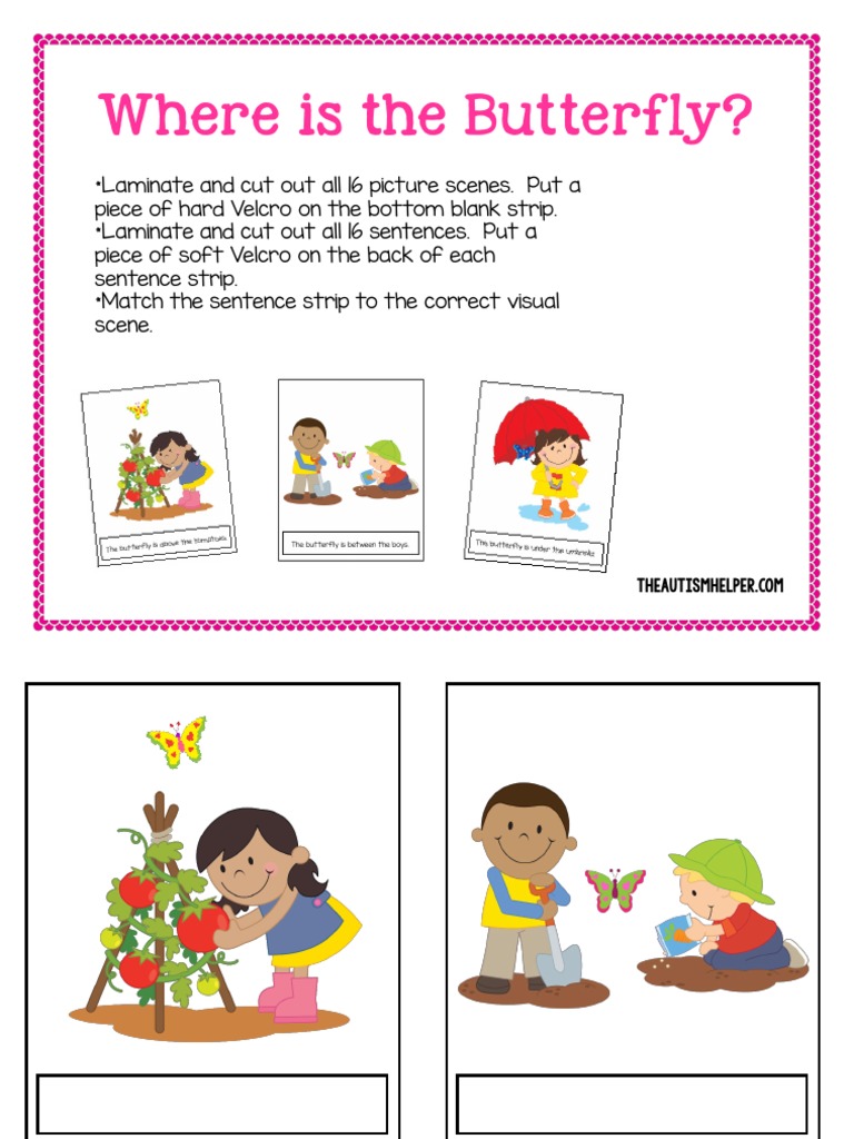 Butterfly Sentence Matching Activity | PDF | Language Arts & Discipline ...