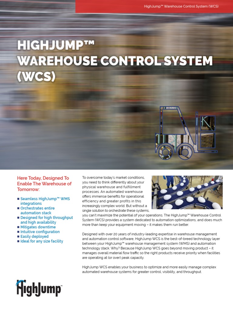 Highjump™ Warehouse Control System (WCS) : Here Today, Designed To ...