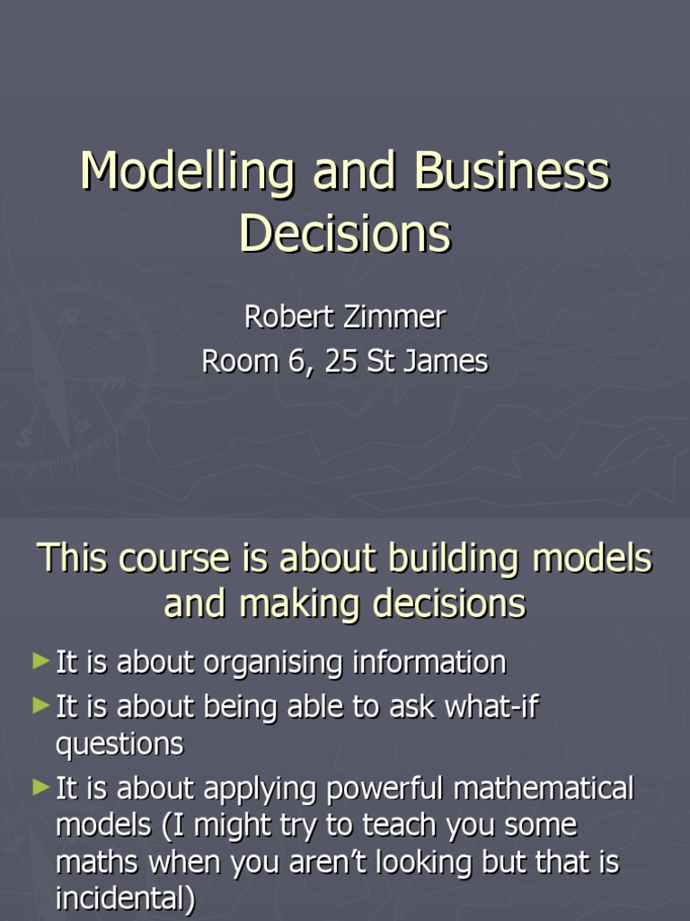 Modelling and Business Decisions | PDF | Spreadsheet | Mathematical Model
