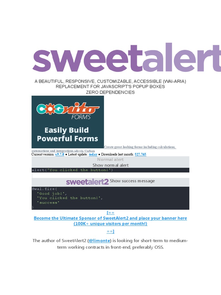 Uso de SWEETALERT2 | PDF | Parameter (Computer Programming) | Software Engineering