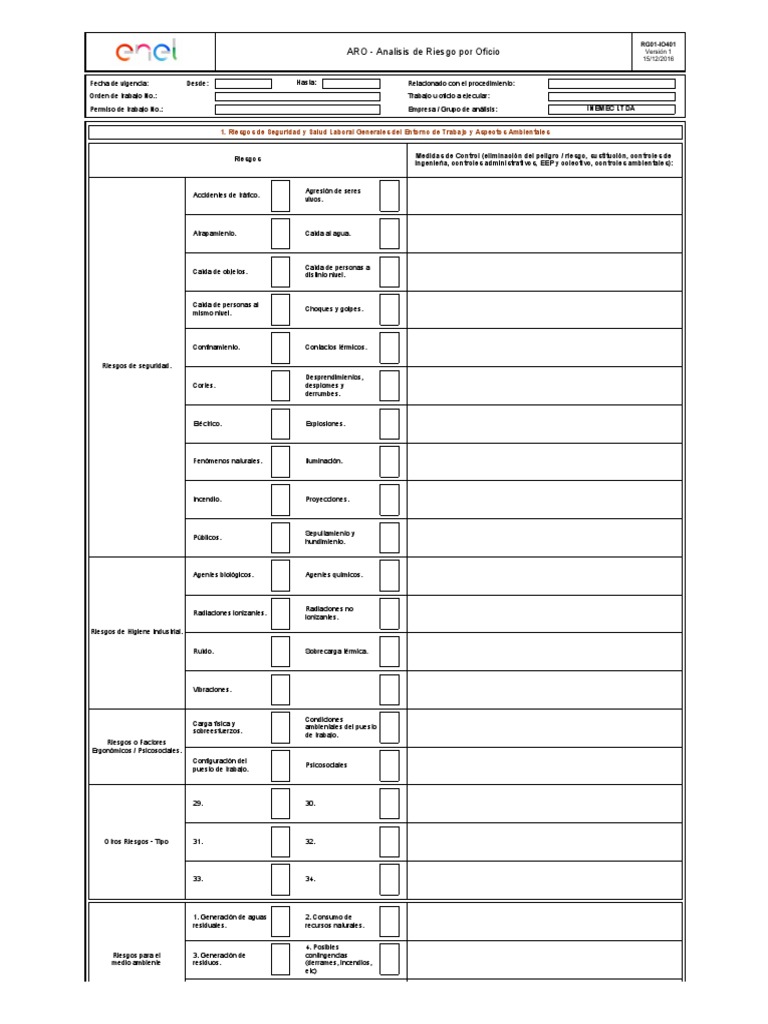 RG01-IO401 Formato ARO | PDF | Seguridad y salud ocupacional | Naturaleza