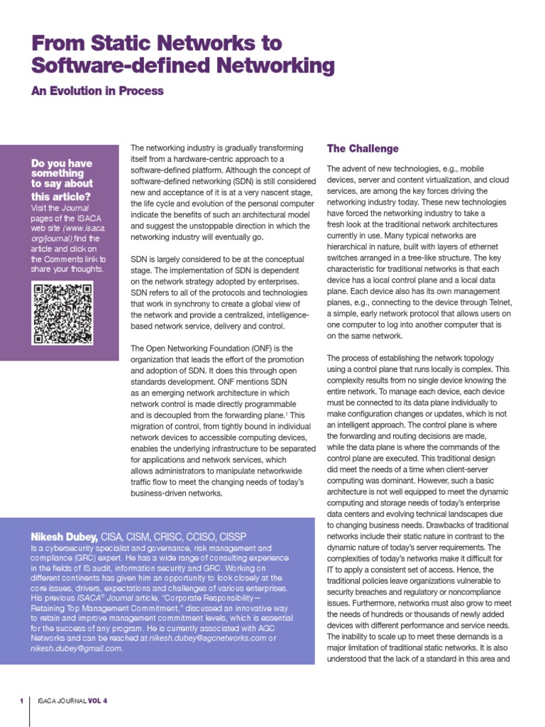 From Static Networks To Software Defined Networking - Joa - Eng - 0716 | PDF | Computer Network ...