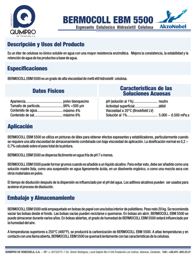 BERMOCOLL | PDF | Ph | Agua