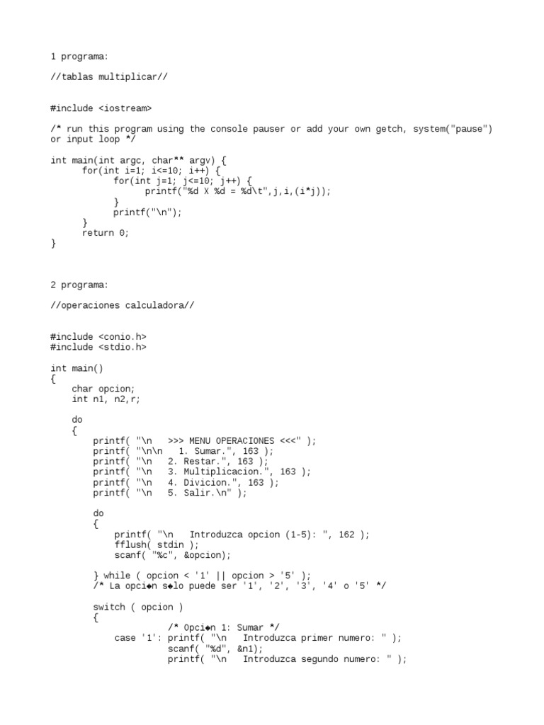 Codigos C++ | PDF | Paradigmas de programación | Software Unix