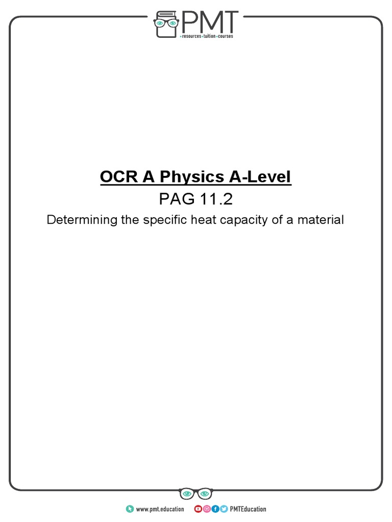 PAG 11.2 - Determining Specific Heat Capacity | PDF | Heat | Temperature