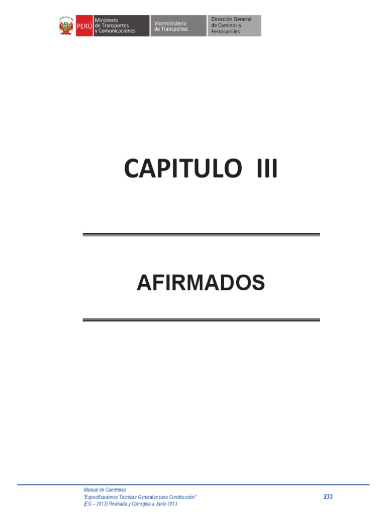Eg-2013 Afirmado PDF | PDF | Densidad | Materiales
