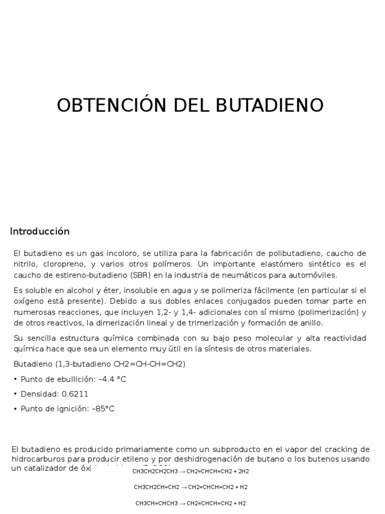 Obtención Del Butadieno | PDF | Química | Sustancias químicas