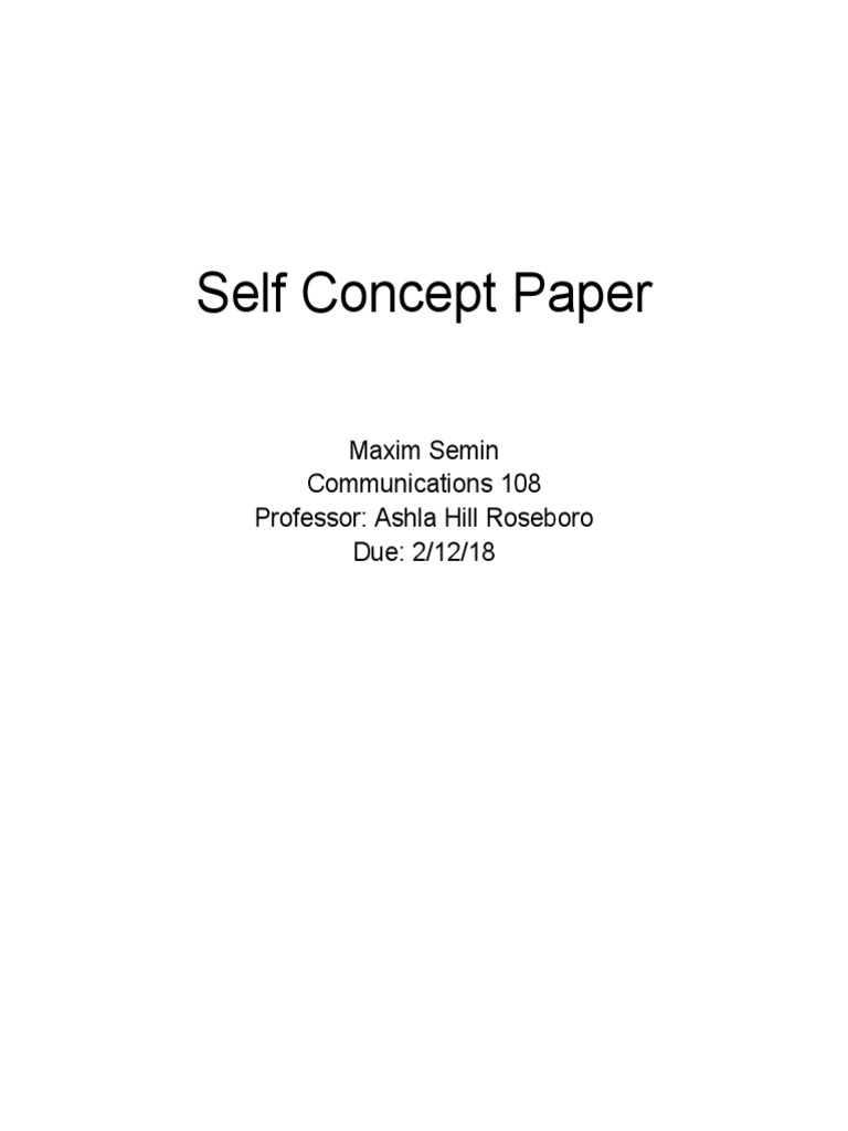 Self Concept Paper | PDF | Self Esteem | Social Psychology