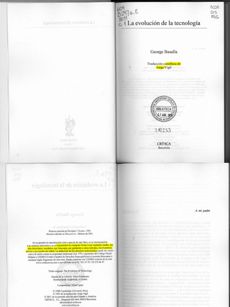 La Evolucion Tecnologica George Basalla PDF | PDF | Rueda | Evolución