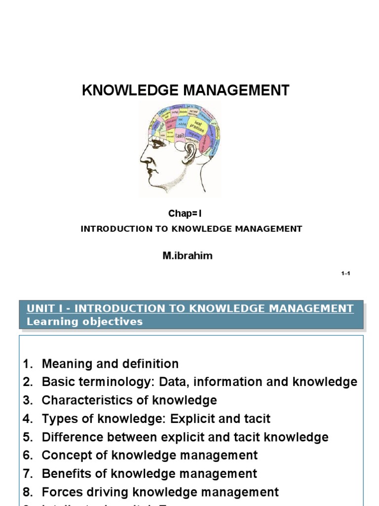 Introduction To Knowledge Management Chap#1 | PDF | Tacit Knowledge | Knowledge Management