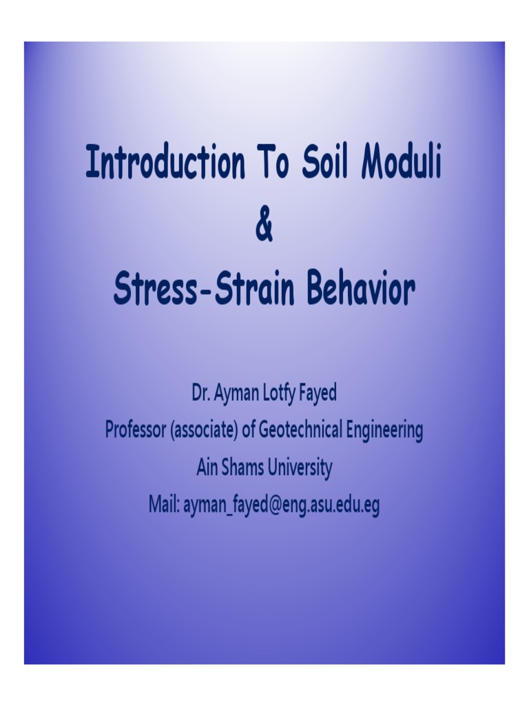 Understanding Soil Moduli: Definitions, Factors of Influence ...