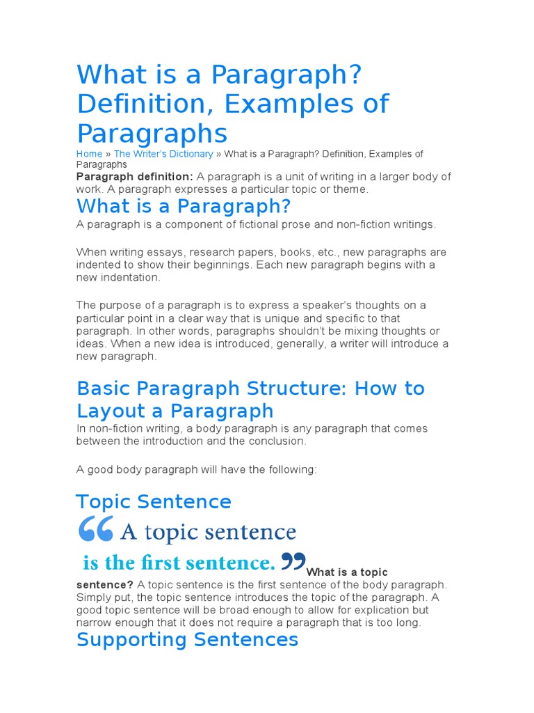 What Is A Paragraph | PDF | Paragraph | Writers