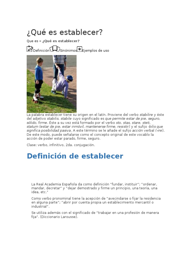Qué Es Establecer | PDF
