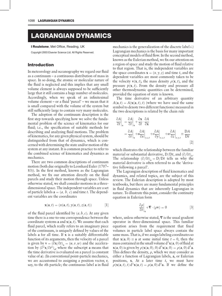 Lagrangian Dynamics PDF | PDF | Lagrangian Mechanics | Calculus Of ...
