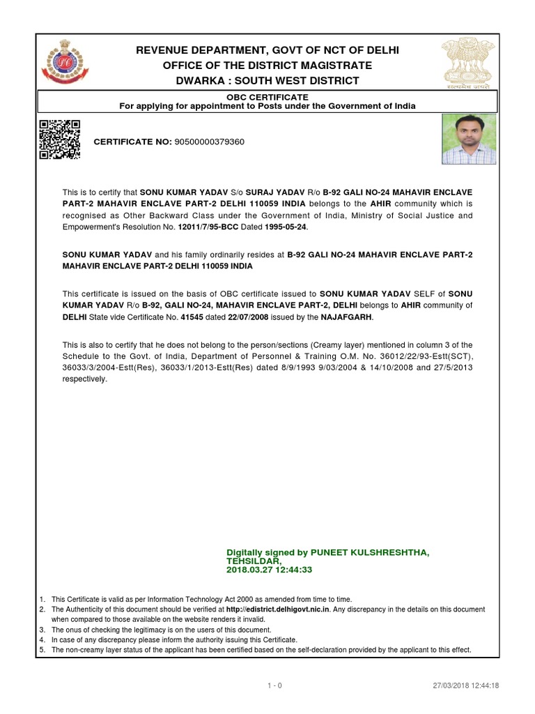 OBC Central PDF | PDF | Politics Of India | Government Of India