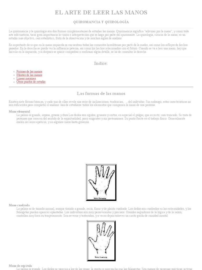 EL Arte de Leer Las Manos PDF | PDF | Science | Astronomía