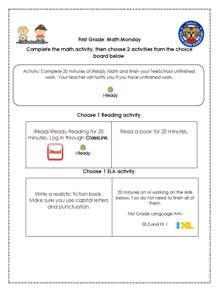 1st Grade Teleschool Week 8 | PDF | Cognitive Science | Human Communication