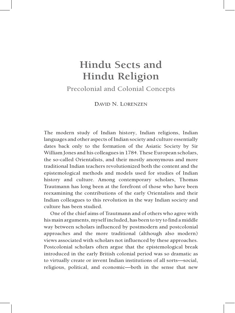 Hindu Sects and Hindu Religion. Precolon PDF | PDF | Bhakti | Ashoka