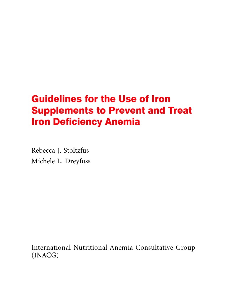 Guidelines For Iron Supplementation | PDF