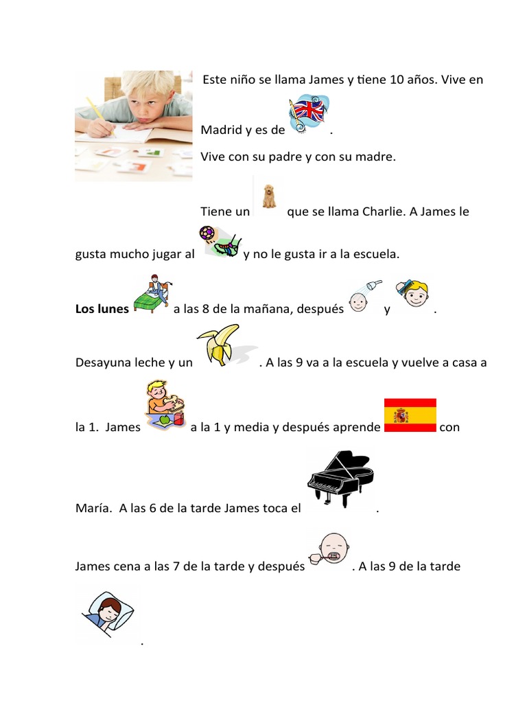 Rutina Diaria Nino Comprension Lectora - 51381 | PDF