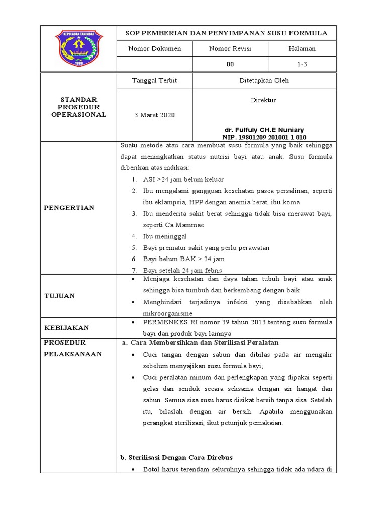 Sop Susu Formula | PDF