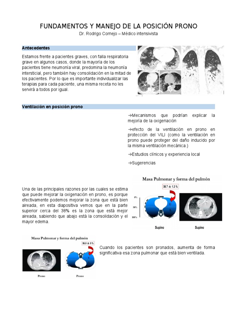 Fundamentos y Manejo de La Posición Prono | PDF | Pulmón | Sistema ...