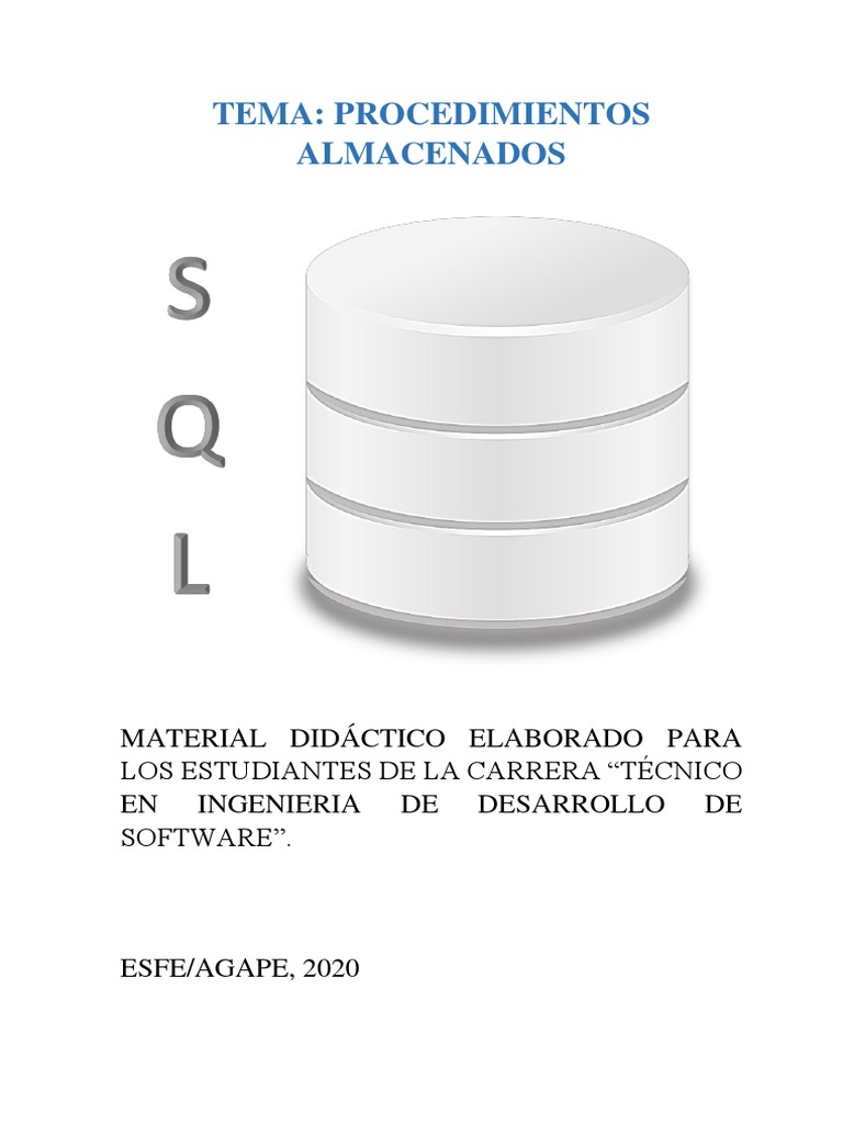 Procedimientos Almacenados SQL Server | PDF | SQL | Servidor SQL de Microsoft